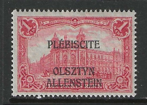 Germany 1920 Plebiscite ALLENSTEIN 1 Mark issues with overprint mint ...