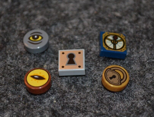 (5) 1x1 Assorted Lock / Eye Tile Print Bricks ~ New Lego Parts #1 | eBay