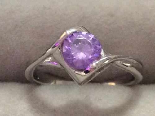 RYZE Princess Purple CZ Sterling Silver Ring SZ 5 Round Purple | eBay