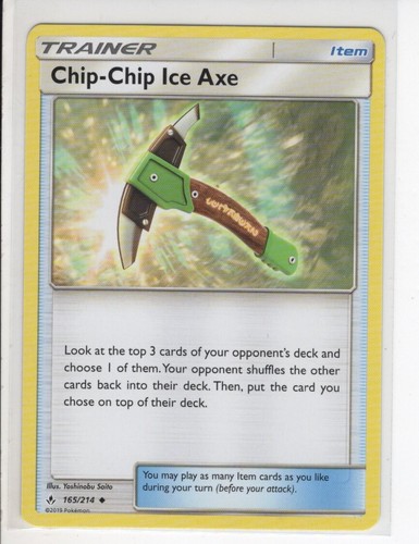 CHIP-CHIP ICE AXE TRAINER UNBROKEN BONDS SET POKEMON CARD 165/214 LP | eBay