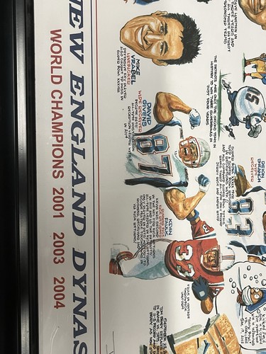 Patriots Lot NFL Pennants + Signed Galasso Print + Vinatieri Super Bowl ...