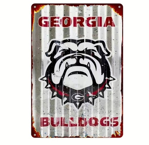 New Georgia Bulldogs Metal Tin Sign Vintage Retro Style 12x8 | eBay