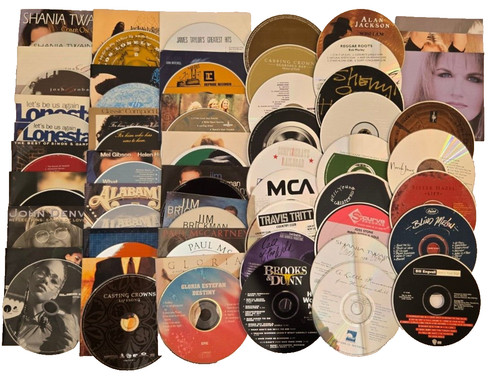Lot of 40+ loose music CDs, some with booklets, mostly rock & country ...