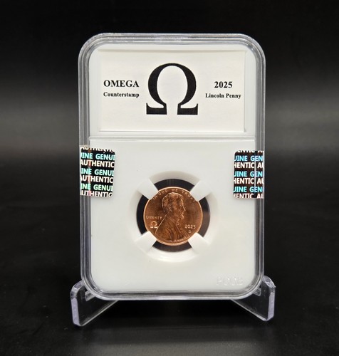 2025 Lincoln Shield D Penny Cent OMEGA Ω Counterstamp with Slab Holder ...