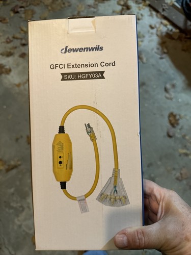 DEWENWILS Tri-Tap GFCI Extension Cord Splitter 12/3 Gauge SJTW 15 Amp ...