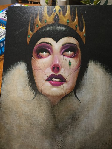 DISNEY'S Evil Queen with Green tear drop paintings on canvas | eBay