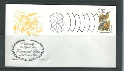 US SC # 1989 State Birds And Flowers ( Oregon ) FDC . Artmaster Cachet ...