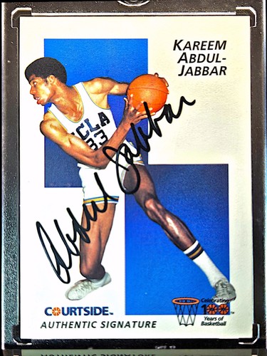 1992 COURTSIDE KAREEM ABDUL-JABBAR AUTOGRAPH #18 LOS ANGELES LAKERS HOF ...