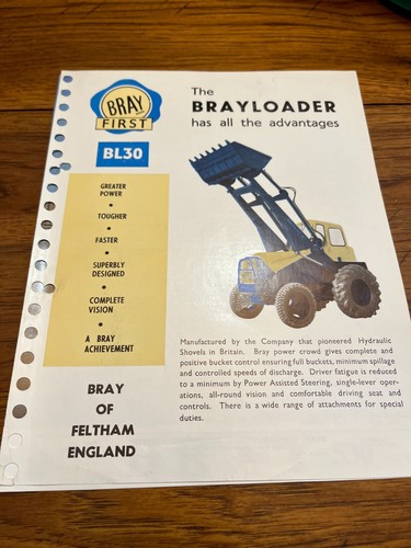 Bray BL30 Shovel Front Loaders Brochure AMIL22 | eBay