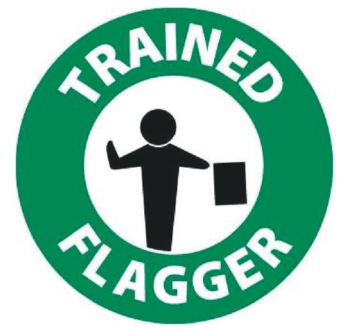 Trained Flagger Hard Hat Decal Hardhat Sticker Helmet Label H115 | eBay