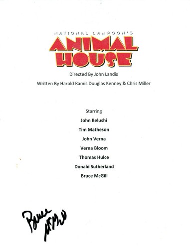 Bruce McGill Animal House Signed Autographed Script 8.5x11 Cover Sheet ...