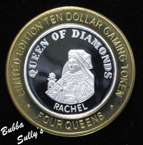 Four Queens Ltd Ed .999 Fine Silver $10 Gaming Token QUEEN OF DIAMONDS ...