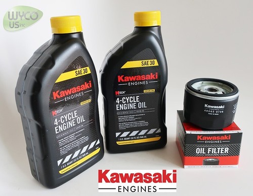 KAWASAKI OEM ENGINE OIL CHANGE KIT, (2) OIL SAE 30 & (1) OIL FILTER ...