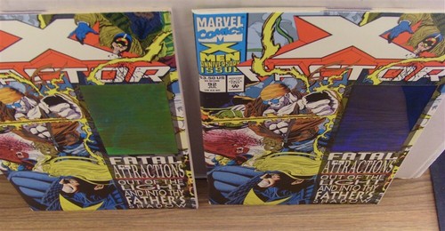 X-FACTOR 92 MARVEL COMICS DARK BLUE HOLOGRAM FATAL ATTRACTIONS X-MEN ...