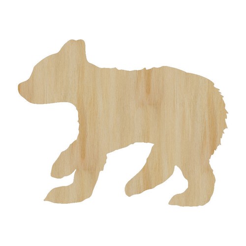 Bear Cub Laser Cut Out Wood Shape Craft Supply- Wood Craft Baby Bear ...
