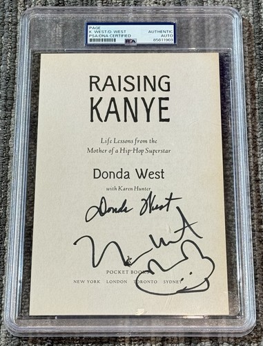 Kanye West & Donda West Dual Signed Autograph Bookpage PSA/DNA ...