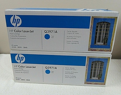 HP Q3971A Cyan 123A Toner Cartridge 2550 2820 2840 OEM LOT OF 2 ...