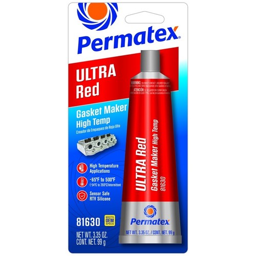 Permatex Ultra Red Type-1 High Temperature RTV Gasket Maker 3.35 oz 1 ...