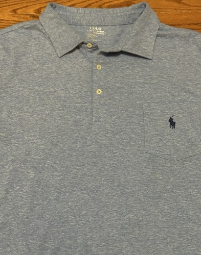 Polo Ralph Lauren Shirt Mens Size 4XLT Light Blue Heather Performance ...