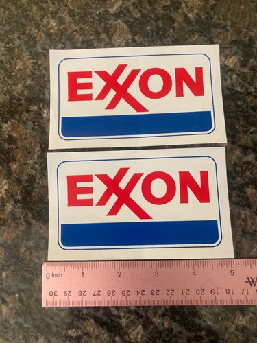 Lot of 2 Exxon Gas Station Gasoline Stickers 3" X 5" New | eBay