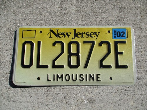 New jersey Limousine license plate # OL 2872E | eBay