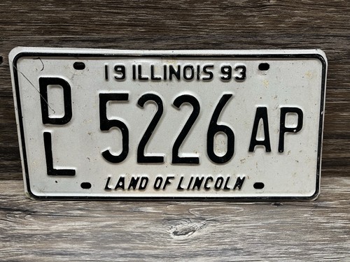 Illinois Vintage License Plate 1993 Land of Lincoln DL AP | eBay
