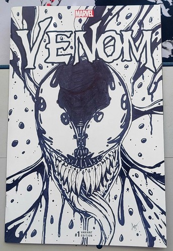 Sketch cover blank original art, Venom, by Dan Neidlinger | eBay