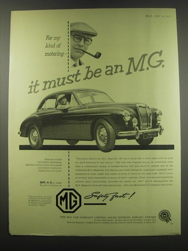 1957 MG Magnette Advertisement - For my kind of motoring - it must be ...