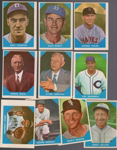 1960 Fleer Baseball Greats Lot of 10 BLUE cards w/HOFers EX/MT MACK ...