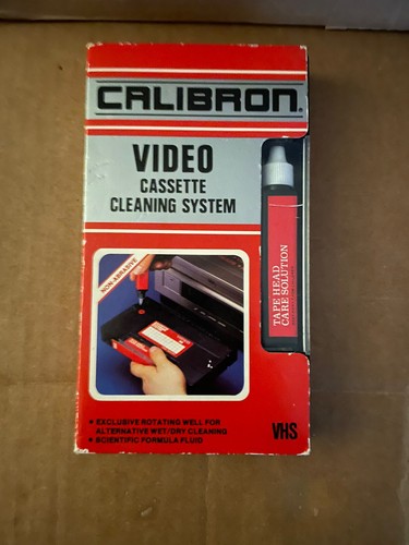 RARE VINTAGE CALIBRON Video Cassette Cleaning Tape Head Cleaner Kit | eBay
