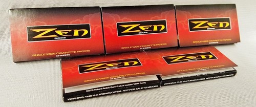 5 Packs Zen Single Wide Natural Gum Rolling Papers 33 Per Pk Free Ship ...