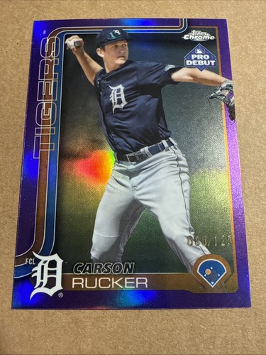 2025 Topps Pro Debut CARSON RUCKER PURPLE CHROME REFRACTOR /125 Tigers ...