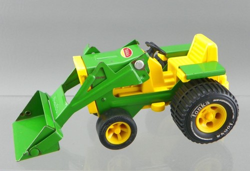 Vintage 1970's Tiny Tonka Mini Pressed Steel Green Front Loader Farm ...