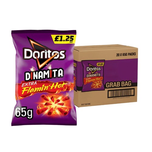 Doritos - Dinamita Extra Flamin’ Hot Crisps, 65g - Case of 20 - BB: 05/10/25 | eBay UK