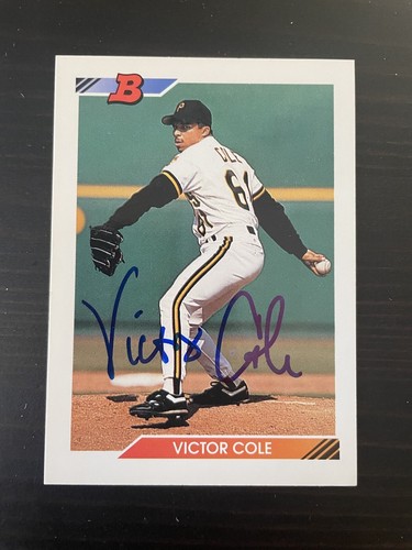 1992 Bowman #239 Victor Cole Pittsburgh Pirates Signed Card Autographed ...