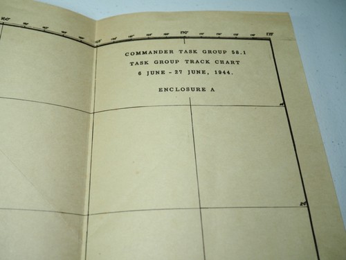 Vintage Map "Commander Task Group 58.1 Task Group Track Chart, June ...