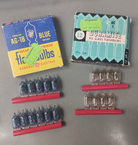 11 GE Blue Dot AG-1B Flash Bulbs in Box + 8 Duramite AG-1 in Box 19 in ...