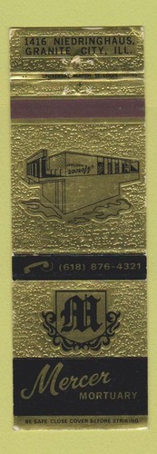 Matchbook Cover - Mercer Mortuary Funeral Home Granite City IL | eBay