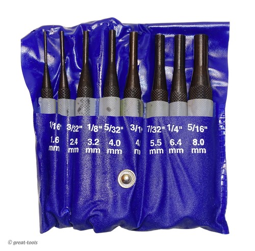 PIN PUNCH SET – 4” long punches – heavy knurled handles – automotive ...