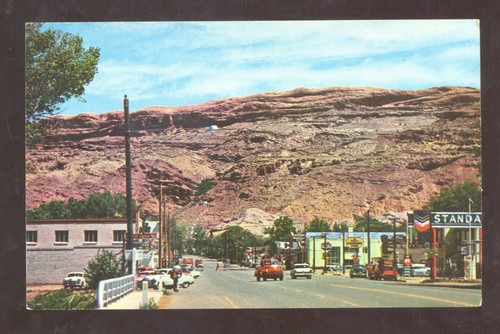 MOAB UTAH DOWNTOWN STREET SCENE OLD CARS VINTAGE POSTCARD STORES | eBay