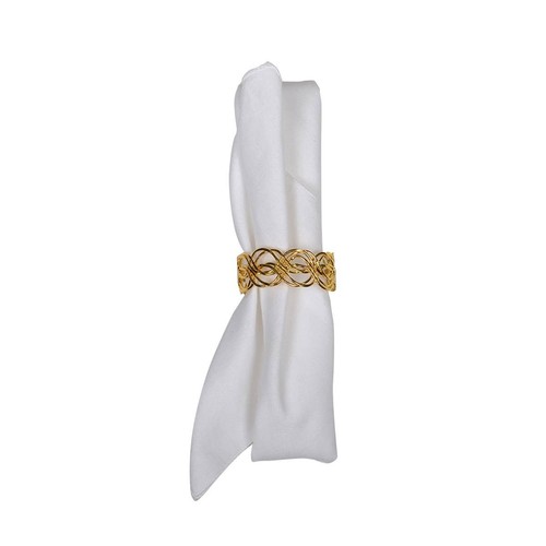 Gold Interlocking Circles Napkin Rings Set of 4 | eBay