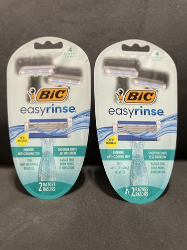 Bic EasyRinse Anti-Clogging 4-Blades Women Disposable Razors 2 Ct-Lot ...