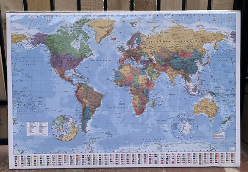 WORLD MAP POSTER - 24x36 GEOGRAPHY COLOR FLAGS 33057 | eBay