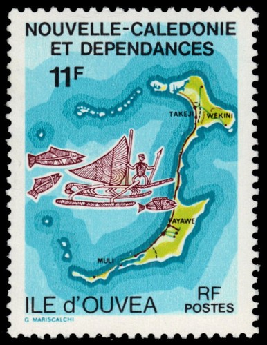 NEW CALEDONIA 443 - Island Maps "Map of Ouvea" (pb86089) | eBay