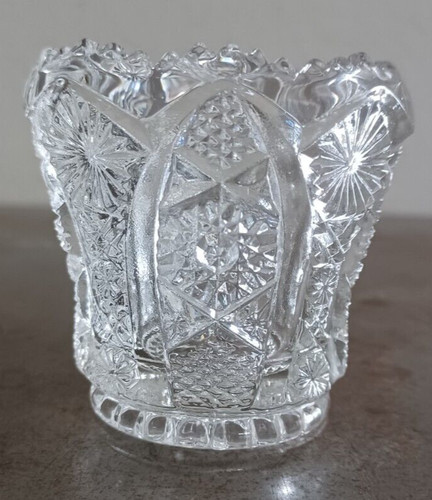 1960's Imperial Clear Cut Glass Bellaire Toothpick Holder Mini Vase 2.5 ...