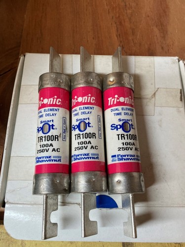 Lot of 3 Trionic Smart Spot Dual Element Time Delay Fuse TR100R 250V AC NOS | eBay