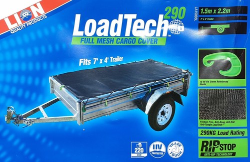 Lion Loadtech Full Mesh Cargo Cover 7' x 4' Trailer Load Net [Size: 2.2m x 1.5m] 9314458301215 ...