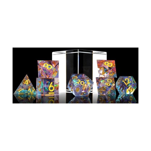 Baron of Dice Polyhedral Dice Sets Pretty in Pink! Sharp Edge Poly Set ...
