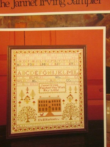 Jannet Irving Sampler Cross Stitch Chart-238x270 Stitches-Jean Farish ...