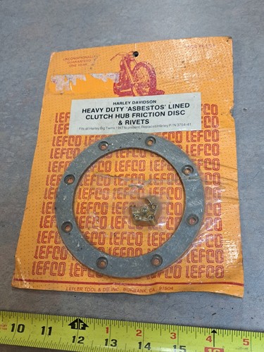 Lefco Heavy Duty Clutch Friction Disc & Rivots Fits Harley Davidson ...